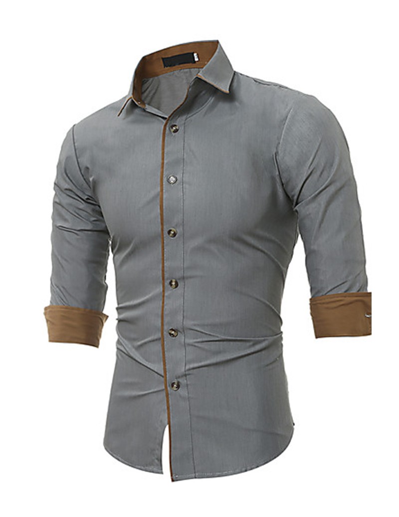 Blusa De Hombres De Cuello En Contraste