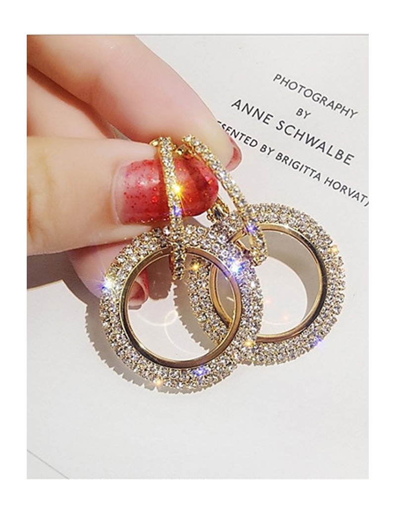 Pendientes Largos Vinculados De Aro Brillante 1 Par