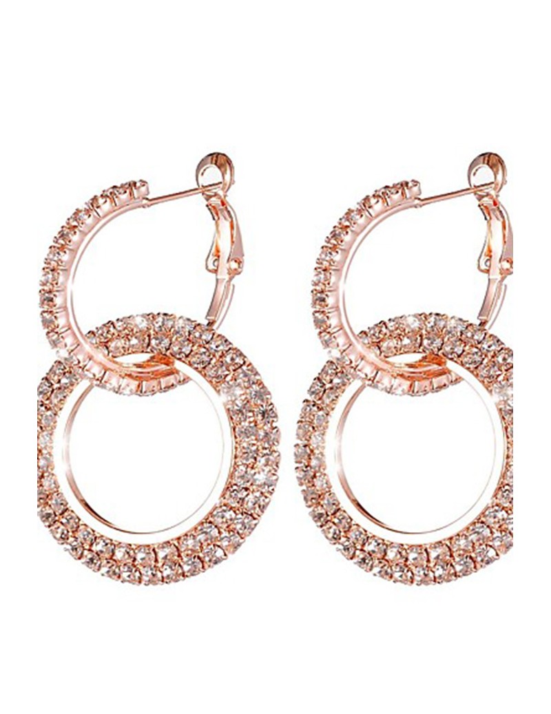 Pendientes Largos Vinculados De Aro Brillante 1 Par